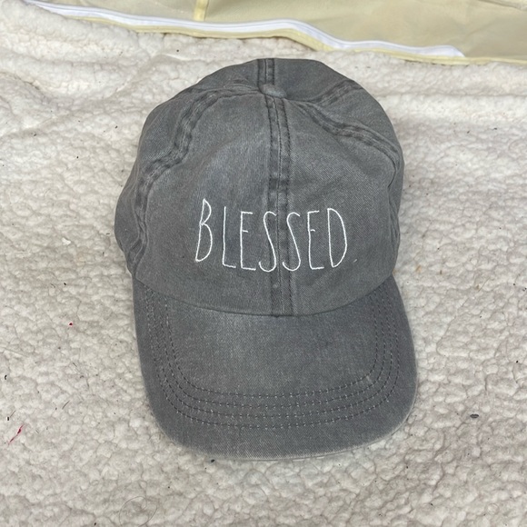 Rae Dunn | Accessories | Rae Dunn Blessed Adjustable Hat Ball Cap Gray ...